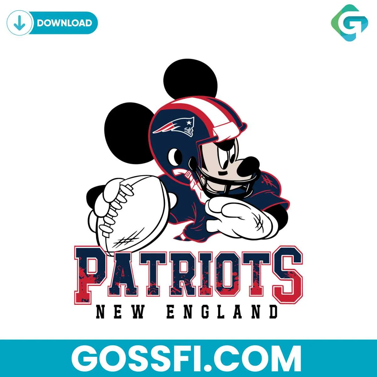 Mickey Mouse Play Football New England Patriots Svg - Gossfi.com