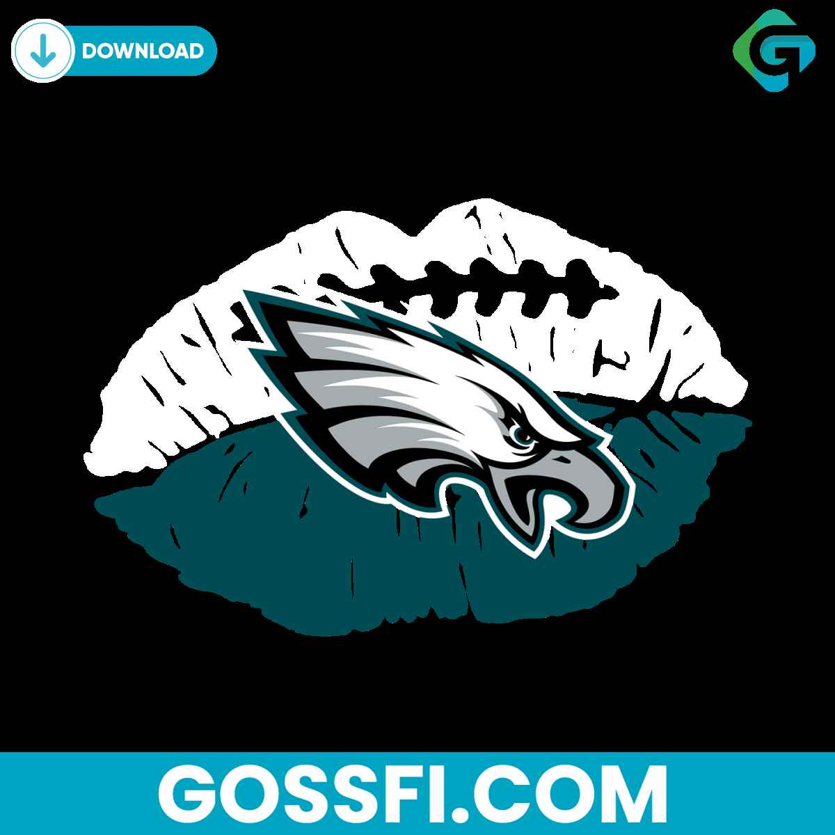 Philadelphia Eagles NFL Lips Svg Digital Download - Gossfi.com